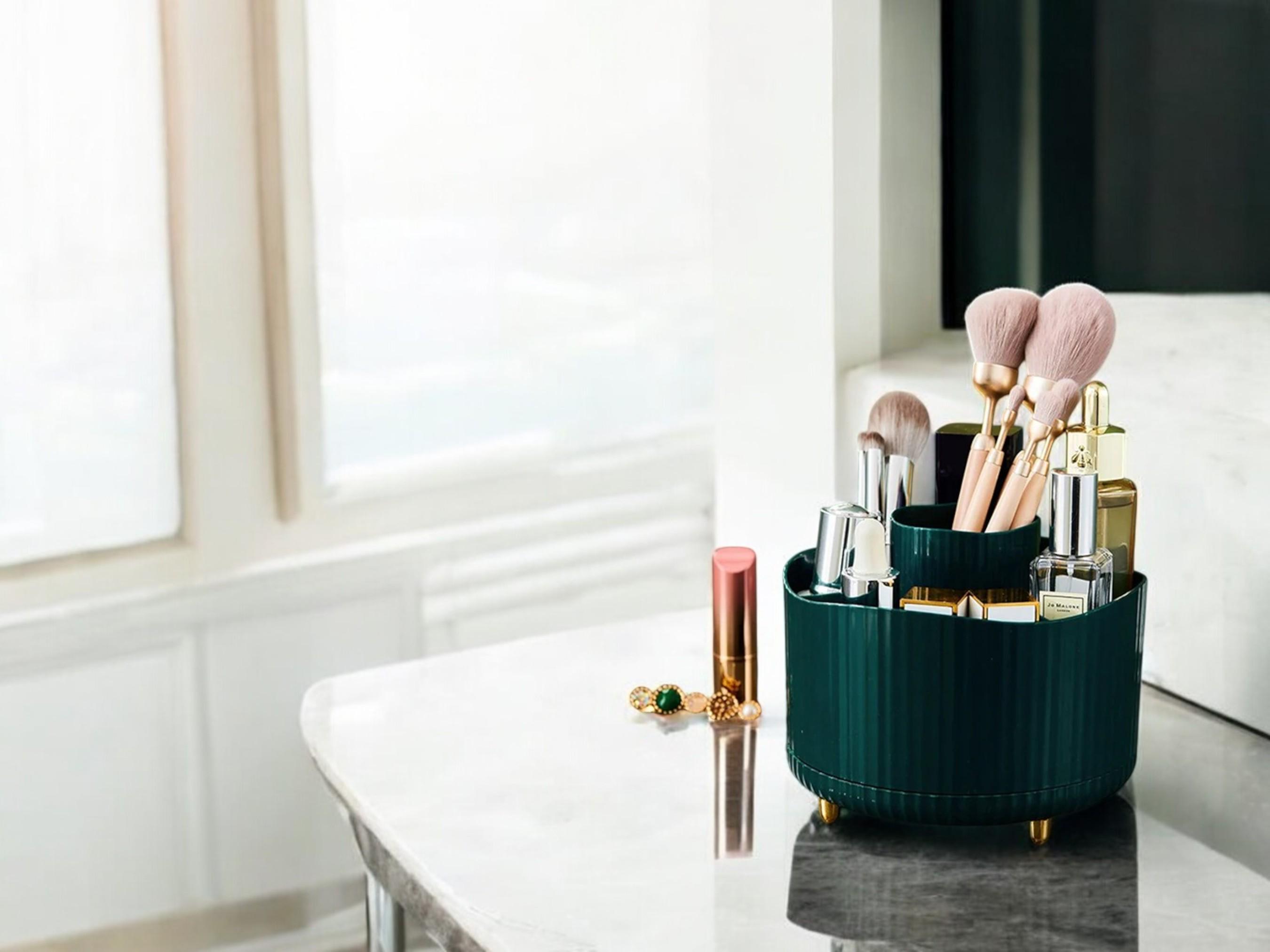 Rotating Makeup Brush Holder Desktop Cosmetic Organizer Lipstick ...