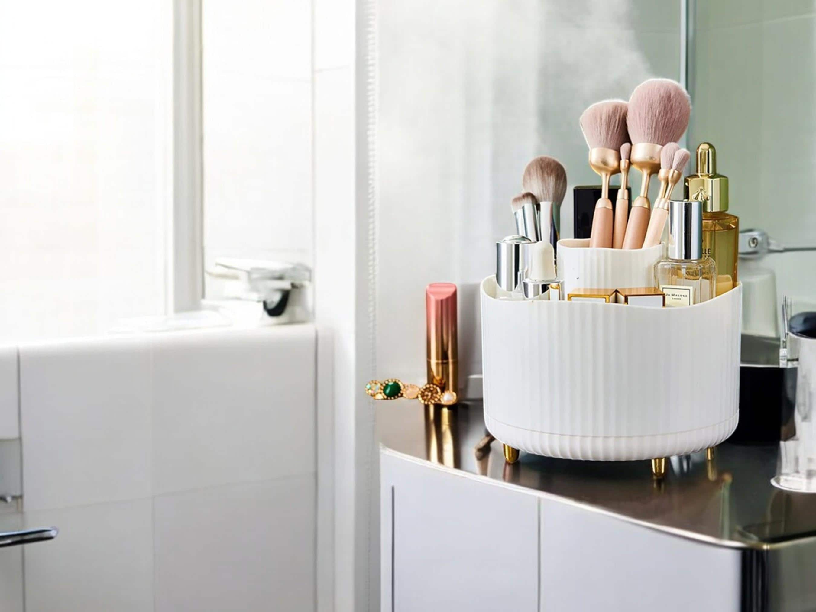 Rotating Makeup Brush Holder Desktop Cosmetic Organizer Lipstick ...