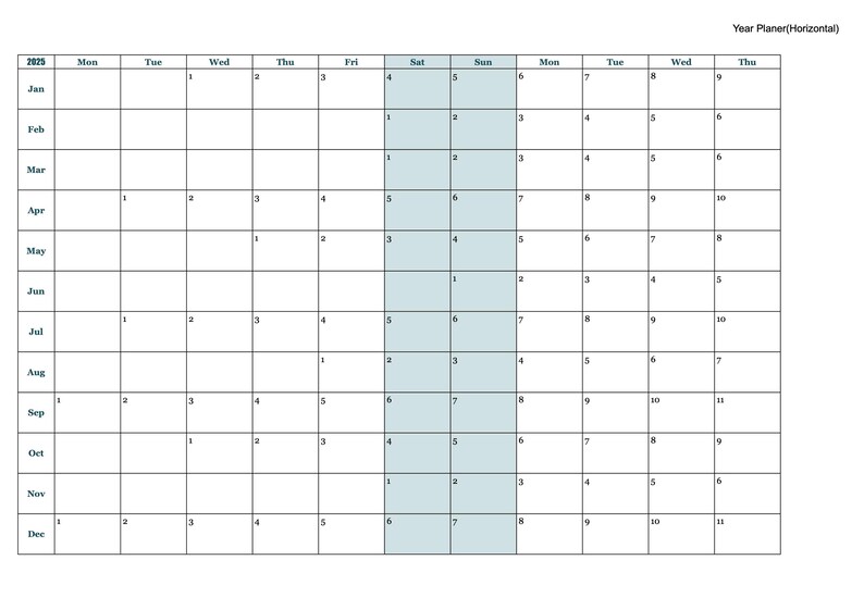 Goalachiever Year Planner(vertical&horizontal) Month Diary-english Annual Plan Perpetual ...