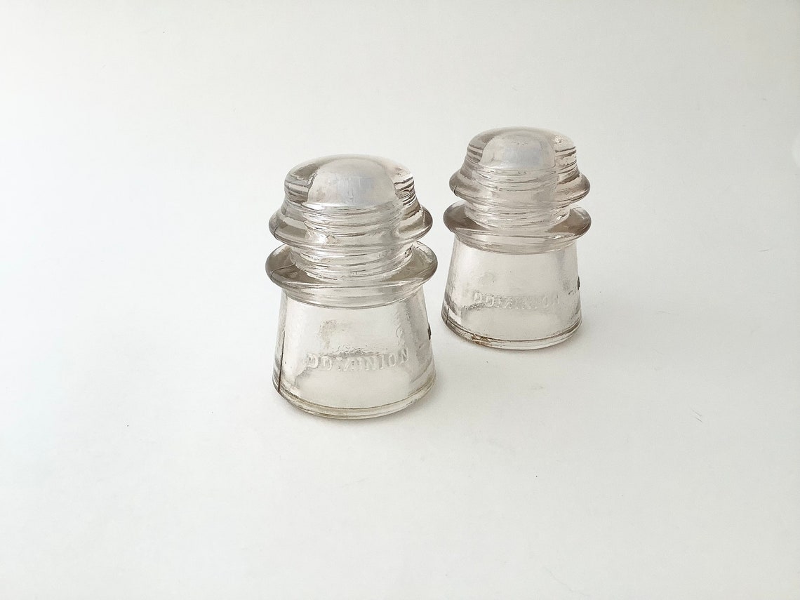 2 Dominion Electric Clear Glass Insulators Made in Canada - Etsy