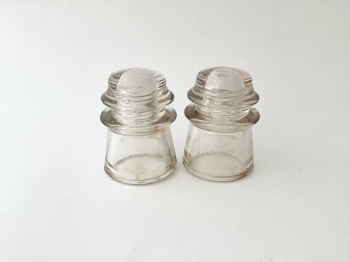 2 Dominion Electric Clear Glass Insulators Made in Canada - Etsy