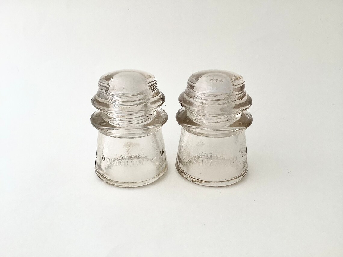 2 Dominion Electric Clear Glass Insulators Made in Canada - Etsy