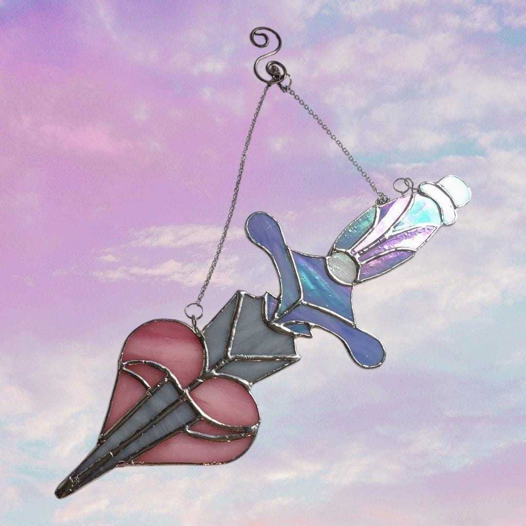 Beautiful Dagger Stained Glass Window Hanging/suncatcher - Etsy