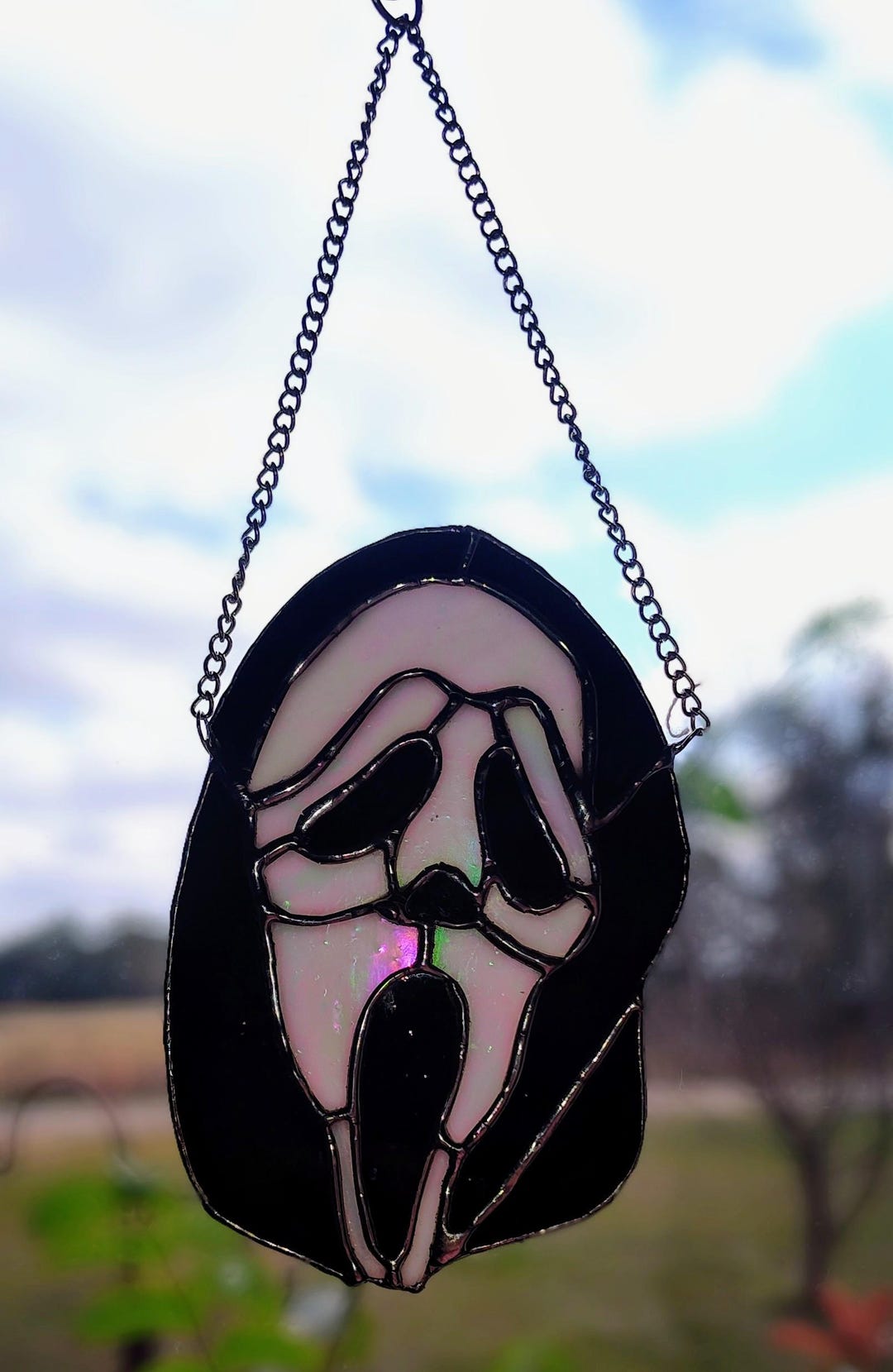 Spooky Ghostface Stained Glass Window Hanging. - Etsy