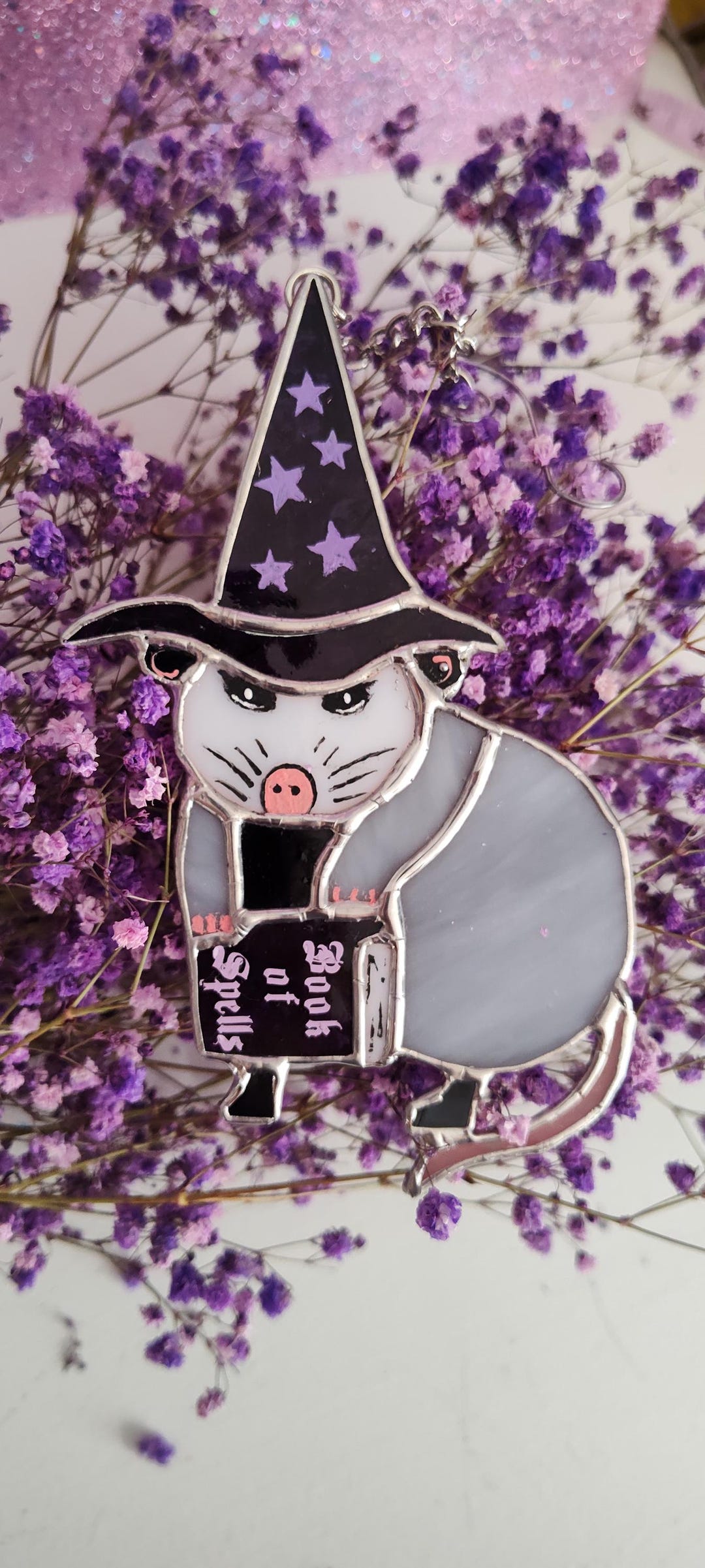 Blossom the Opossum Stained Glass Window/wall Hanging. Suncatcher Decor ...