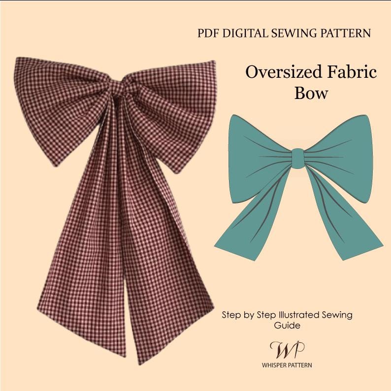 Oversized Bow Sewing Pattern: Beginner Friendly Home Decor (PDF Pattern ...