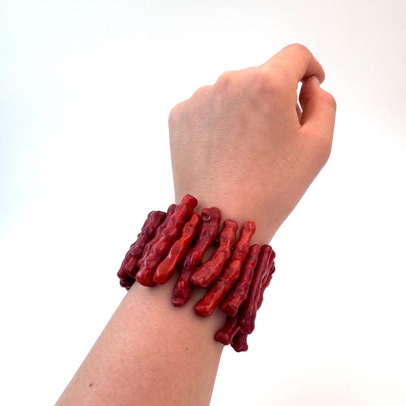 Red Coral Cuff - Etsy