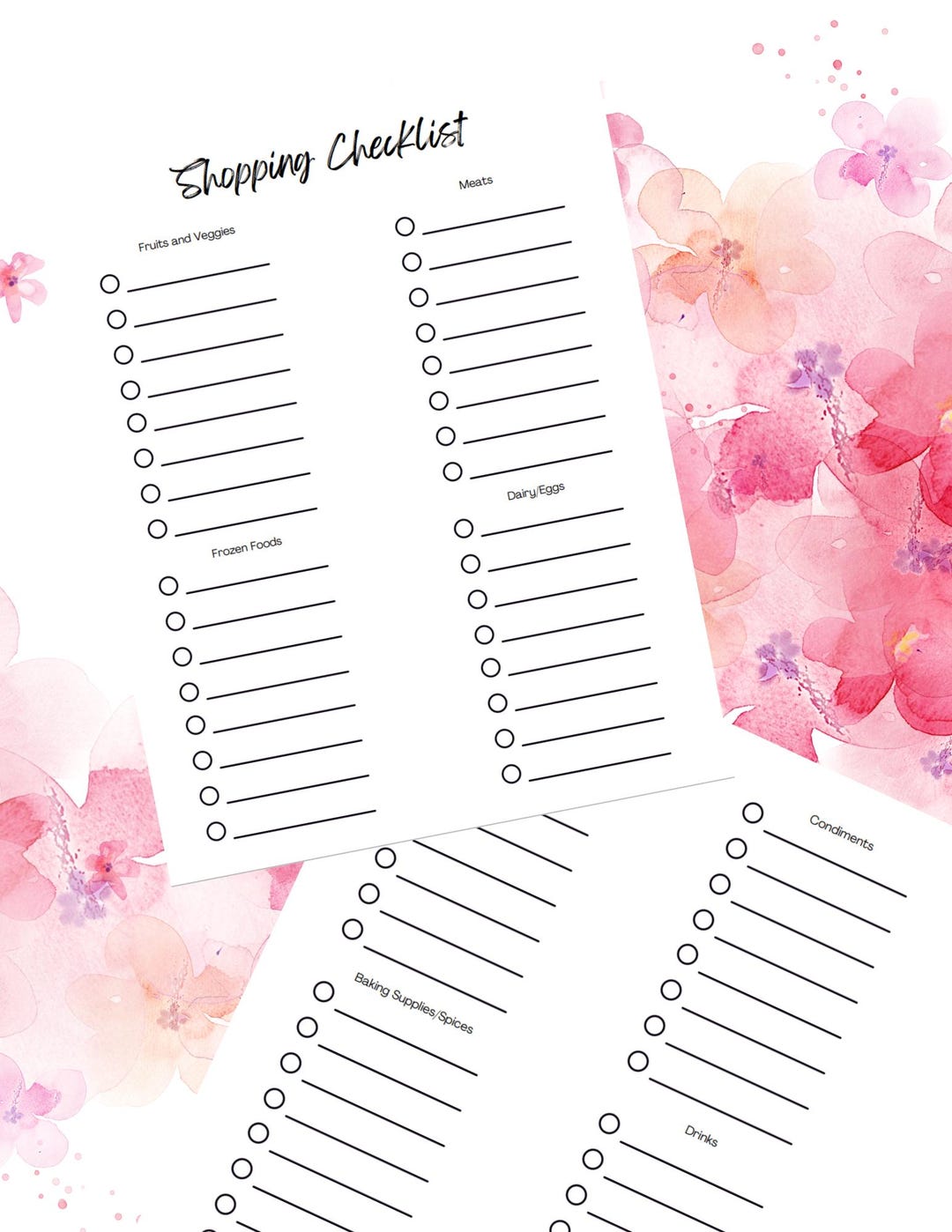 Shopping Checklist, Digital Download, Planner Shopping Checklist ...