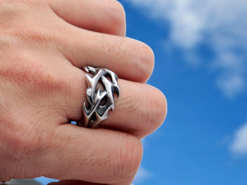 Vintage Gothic Ring Unisex Y2K Accessories Hollow Crown of Thorns ...