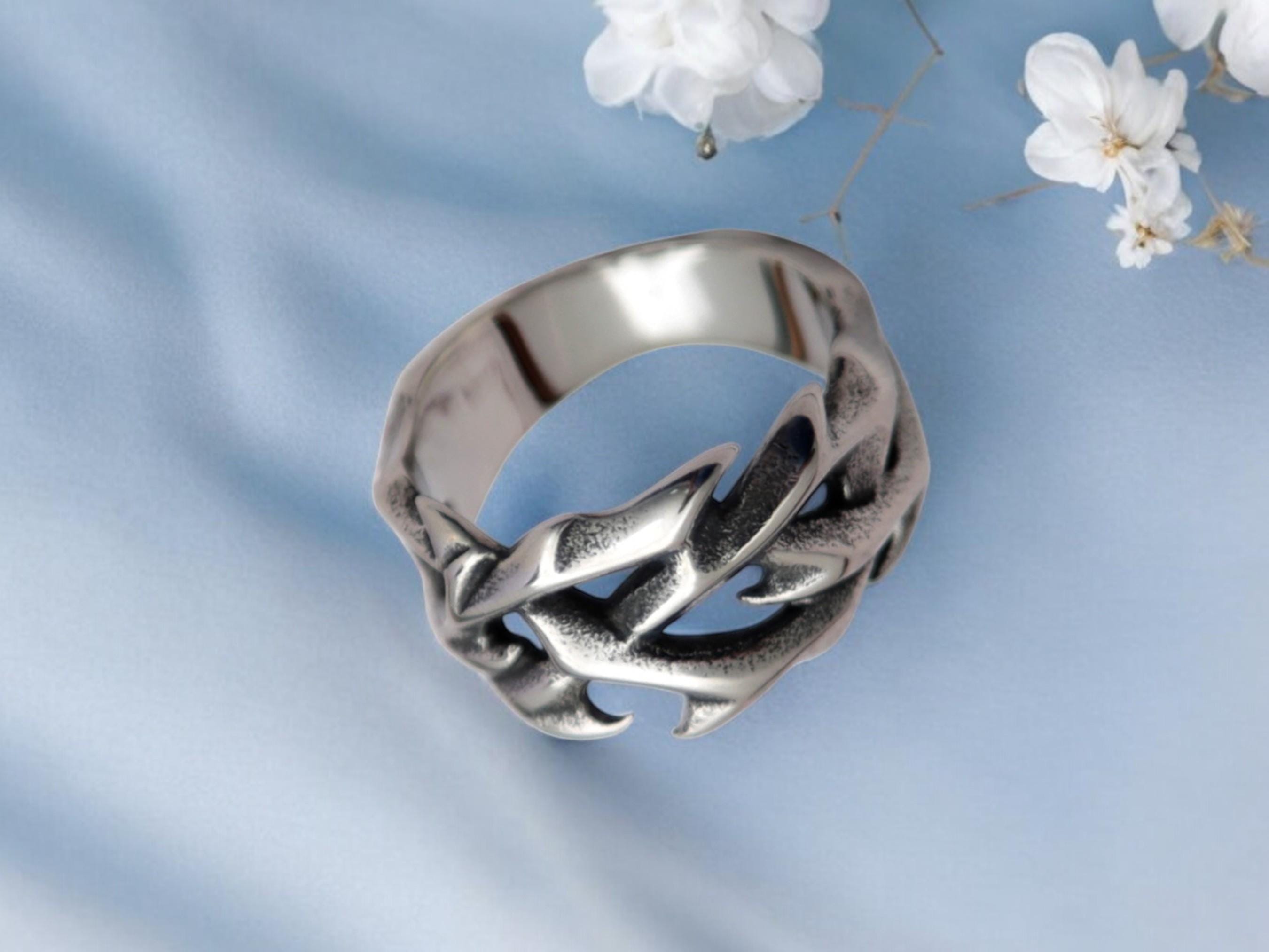 Vintage Gothic Ring Unisex Y2K Accessories Hollow Crown of Thorns ...