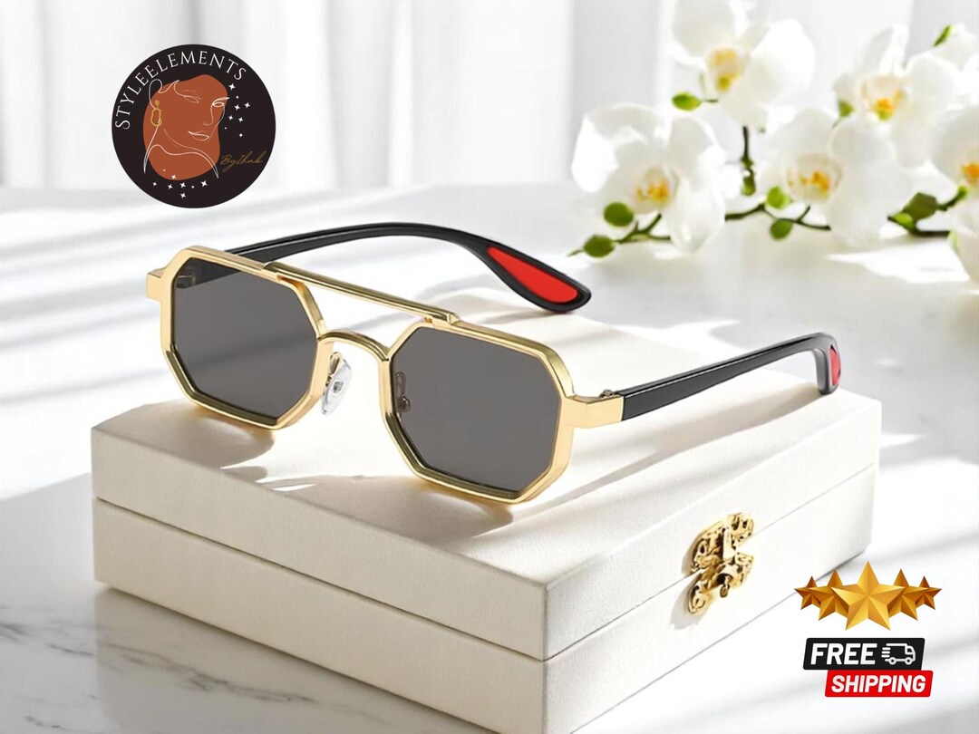 Men's Punk Sunglasses | Metal Frame Shades | Double Bridge Eyewear ...