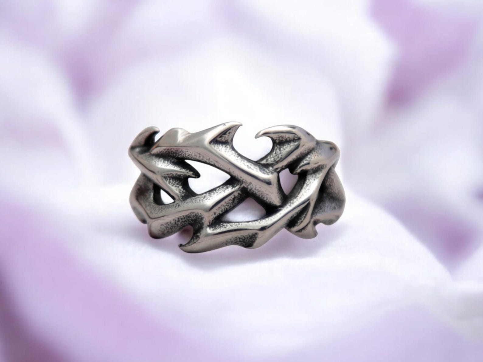 Vintage Gothic Ring Unisex Y2K Accessories Hollow Crown of Thorns ...