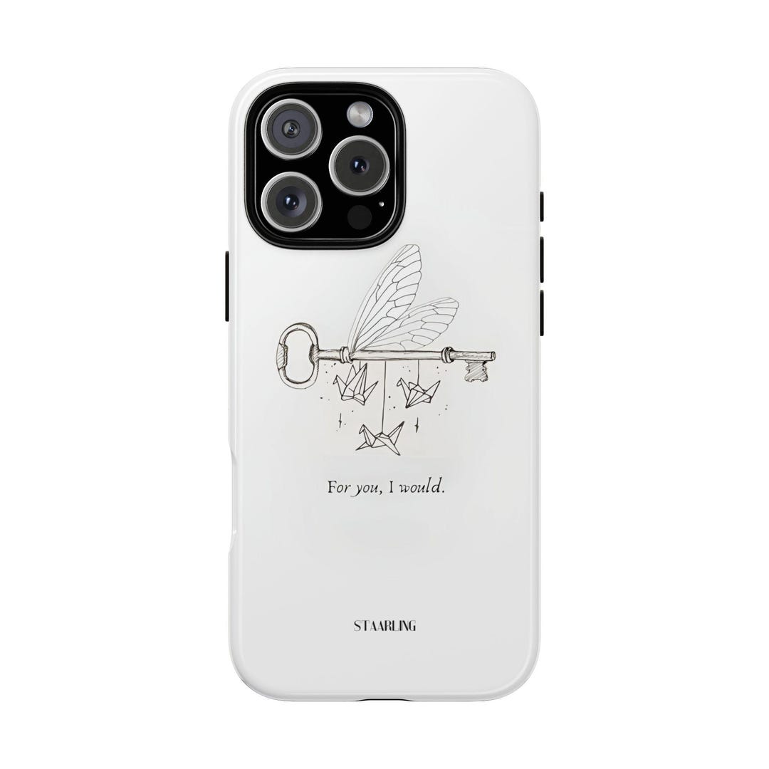 Minimalist Phone Case | Winged Key & Origami Cranes - Etsy