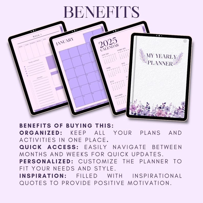 2025 Digital Planner Goodnotes Dated Hyperlinked Planner Digital Daily ...