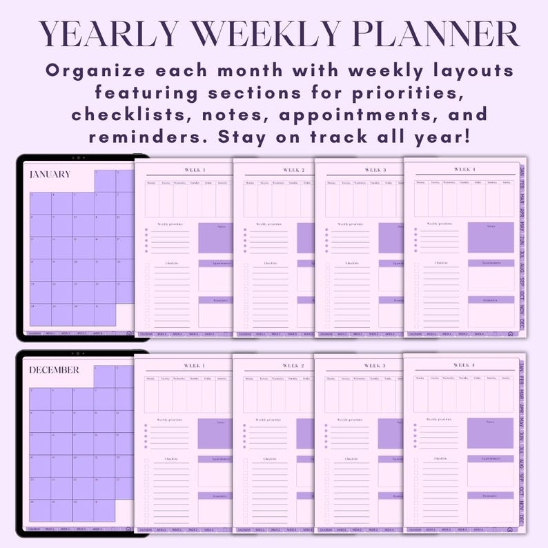 2025 Digital Planner Goodnotes Dated Hyperlinked Planner Digital Daily ...