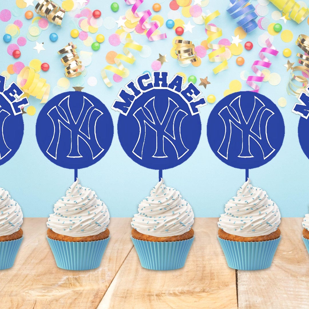 Yankees Cupcake Topper, Custom Yankees Cupcake Topper, Yankees Birthday ...