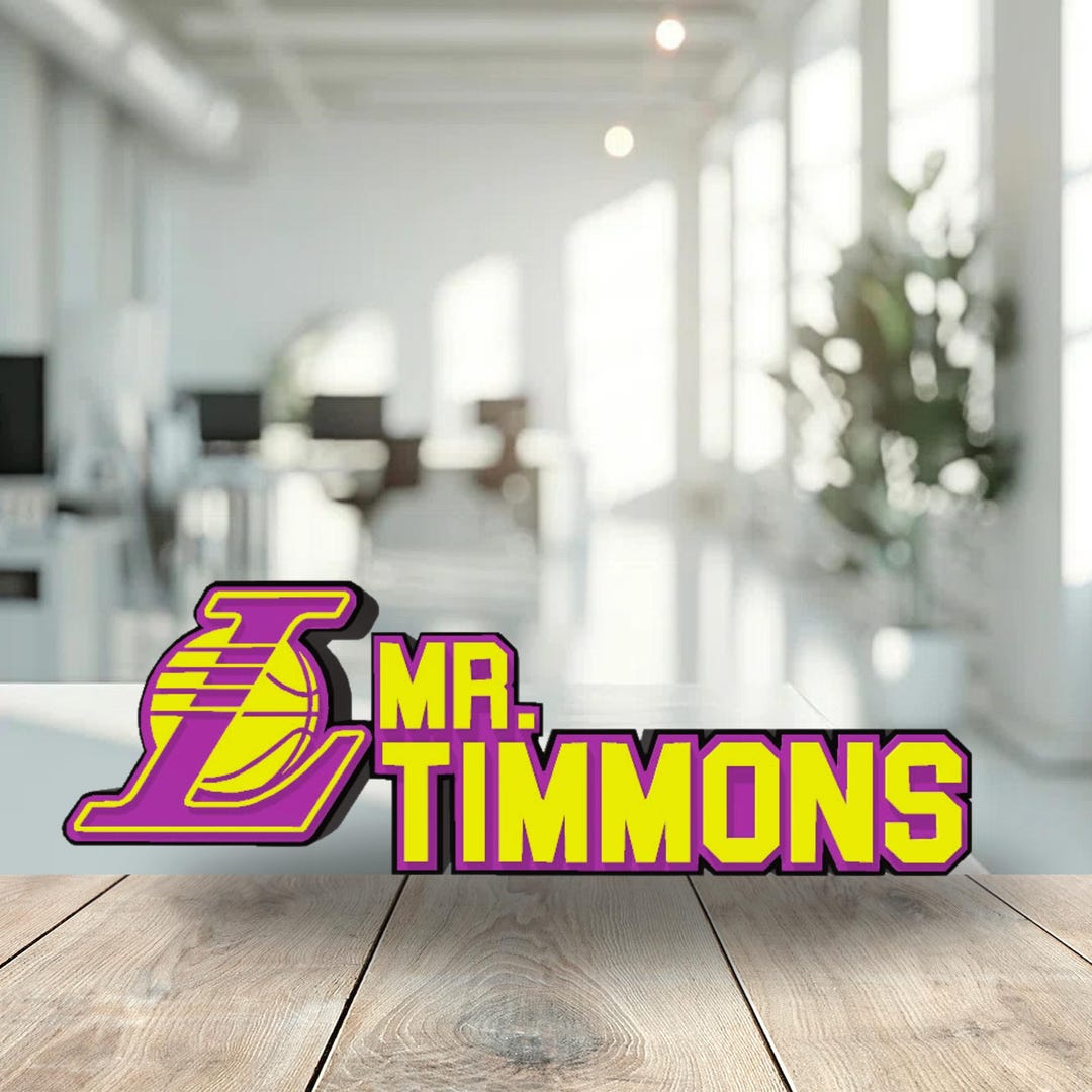 Personalized Los Angeles Lakers Desk Name Plate, Teacher Desk Name ...