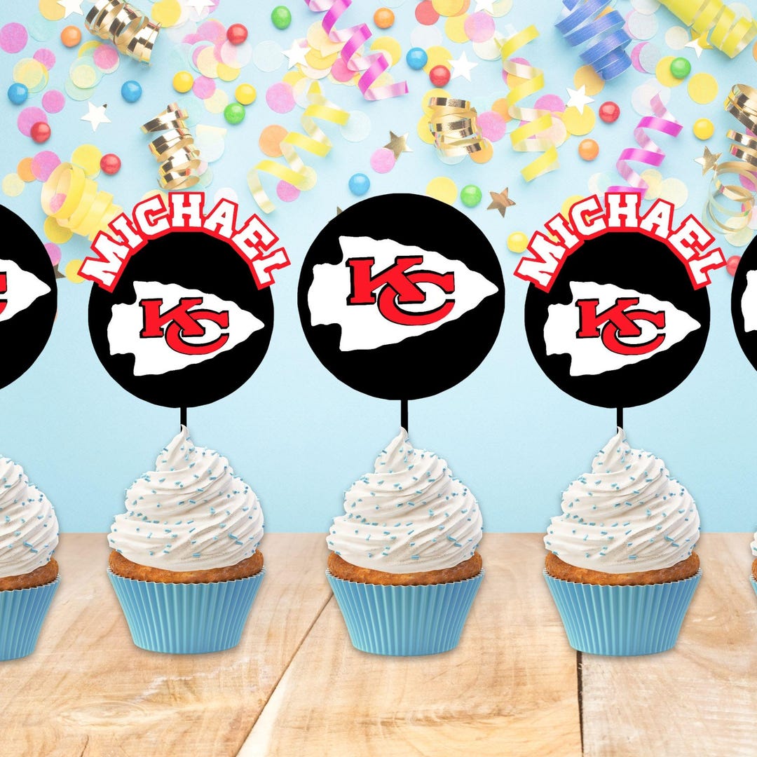 Chiefs Cupcake Topper, Custom Chiefs Cupcake Topper, Chiefs Birthday ...