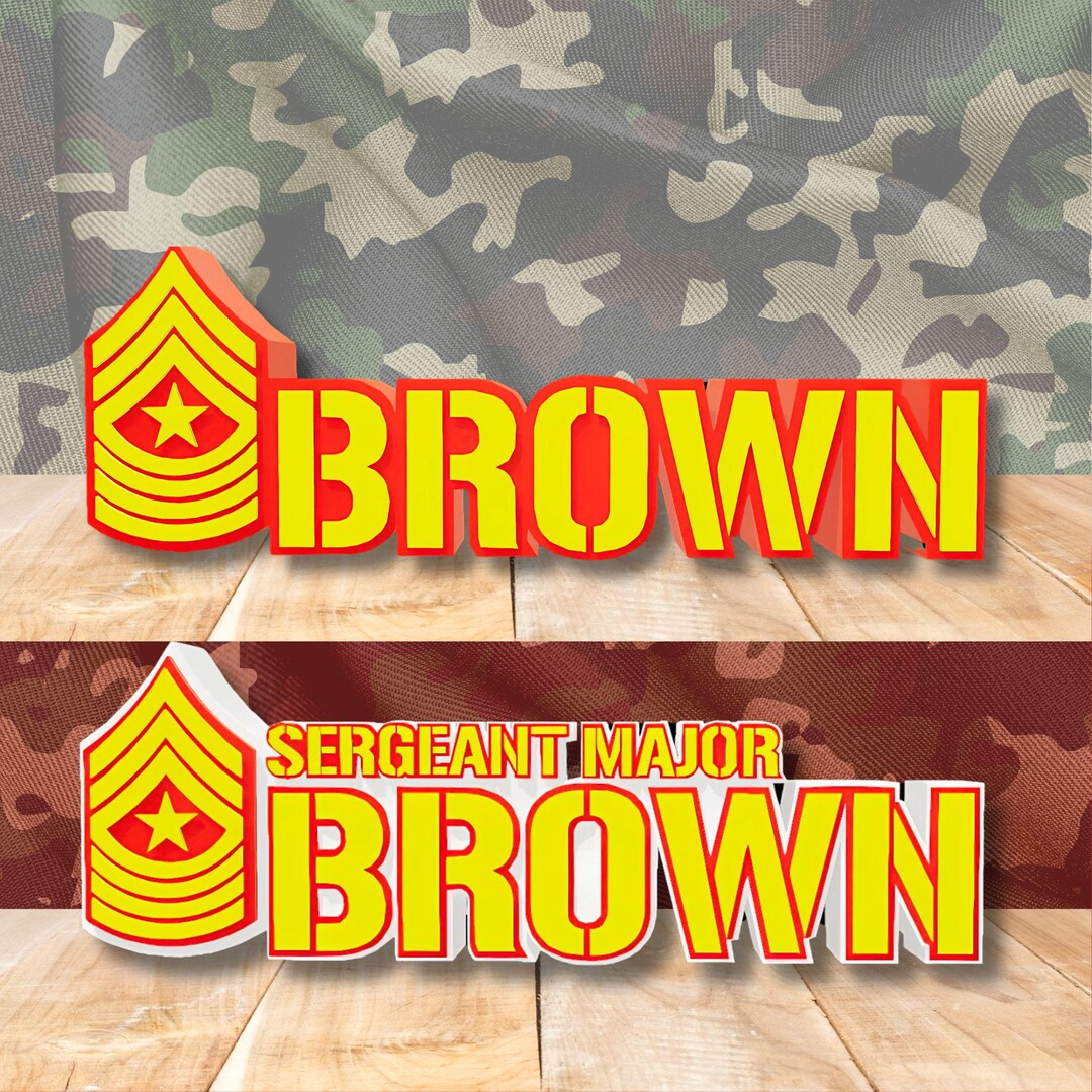 Personalized USMC Sergeant Major Desk Name Plate, Sergeant Major Gift ...