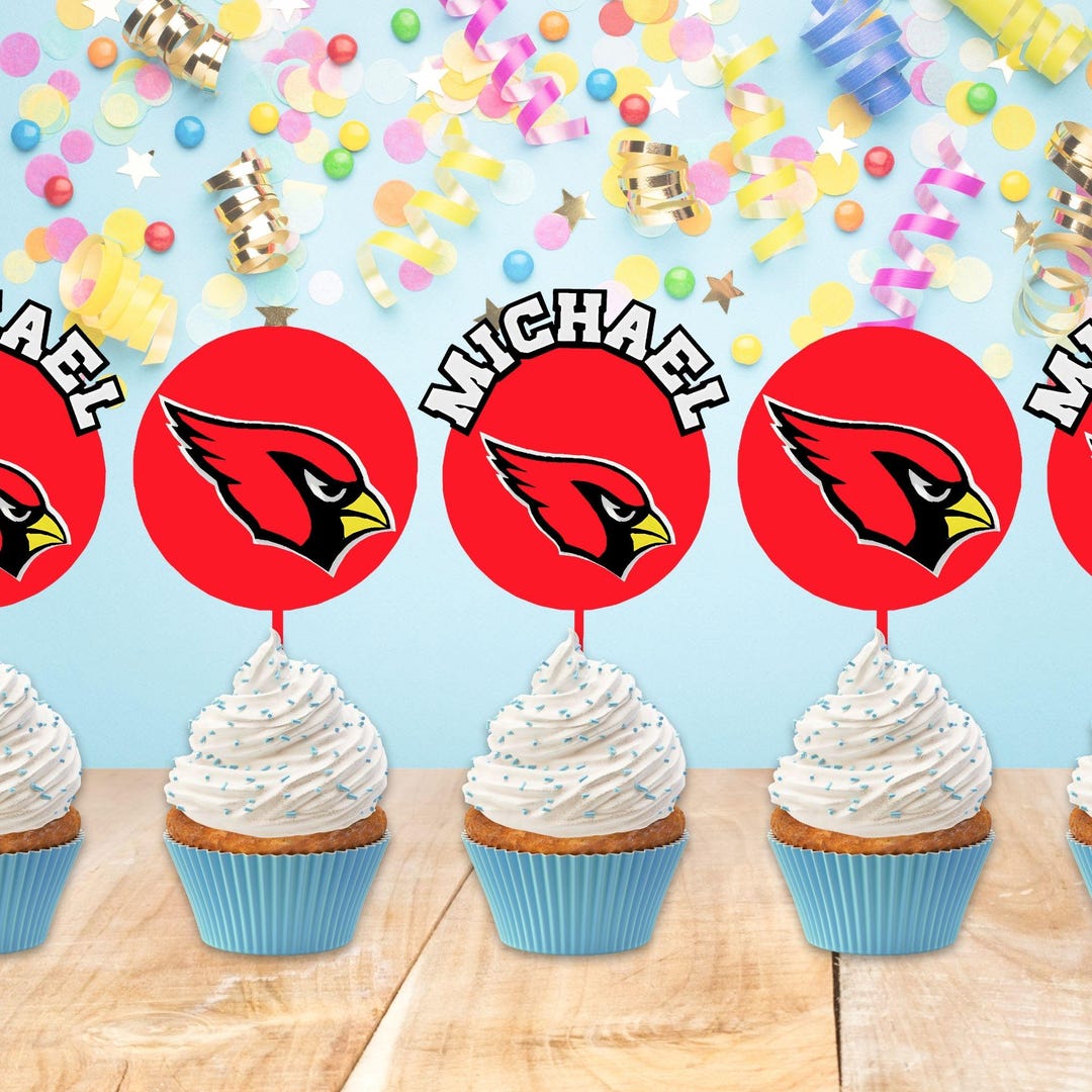 Cardinals Birthday Cupcake Topper, Custom Cardinals Cupcake Topper ...