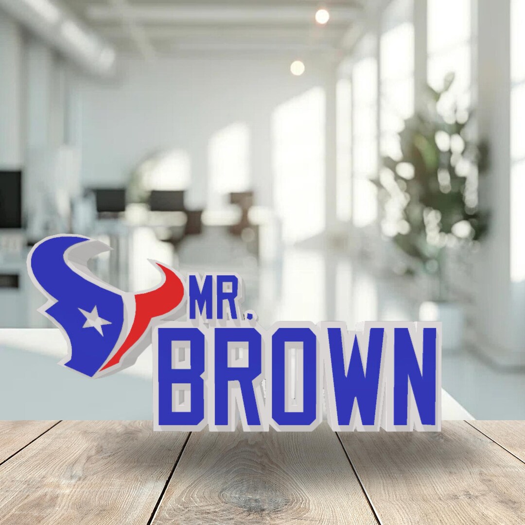 Personalized Houston Texans Desk Name Plate , Personalized Desktop Name ...