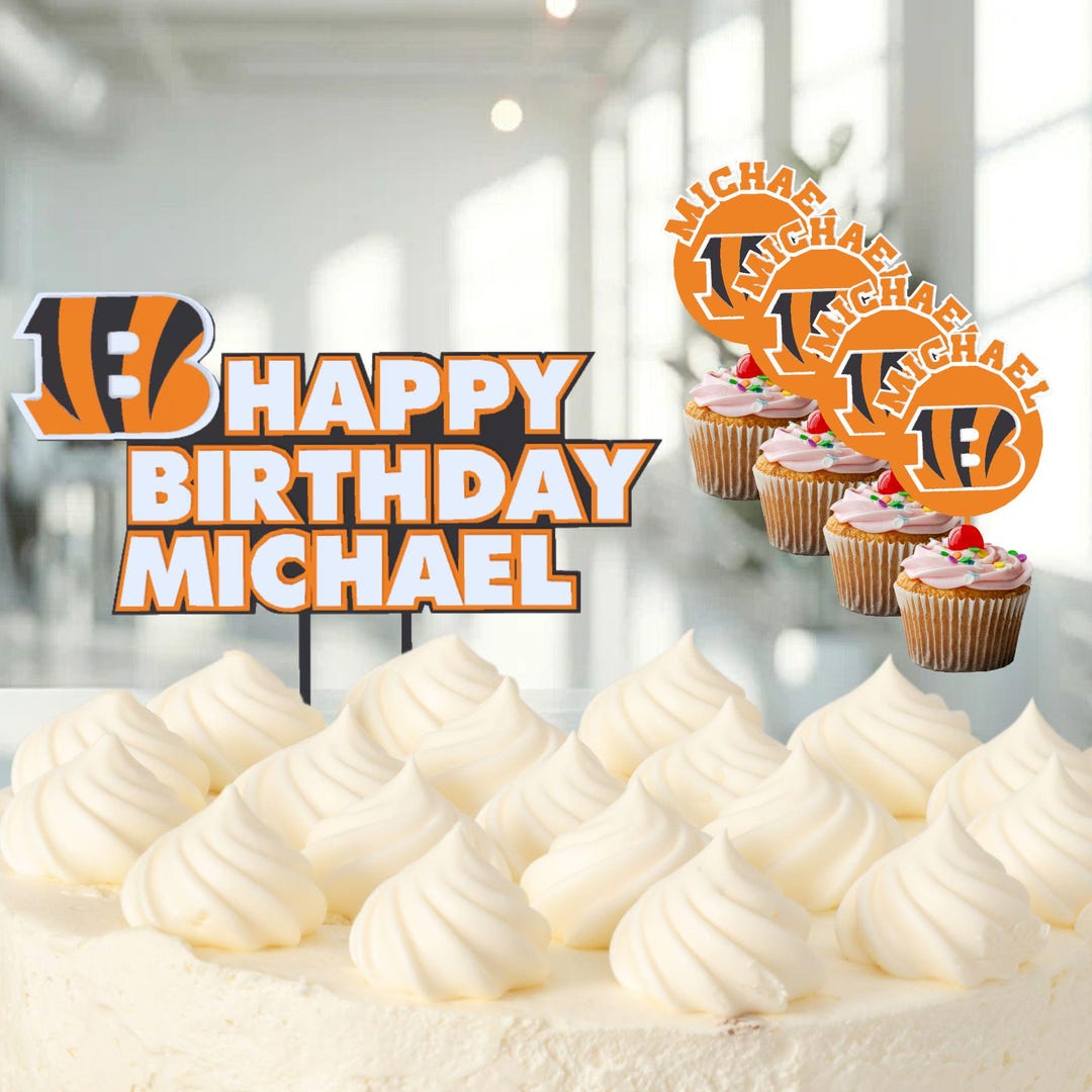 Personalized Cincinnati Bengals Birthday Cake Topper, Bengals Cake ...
