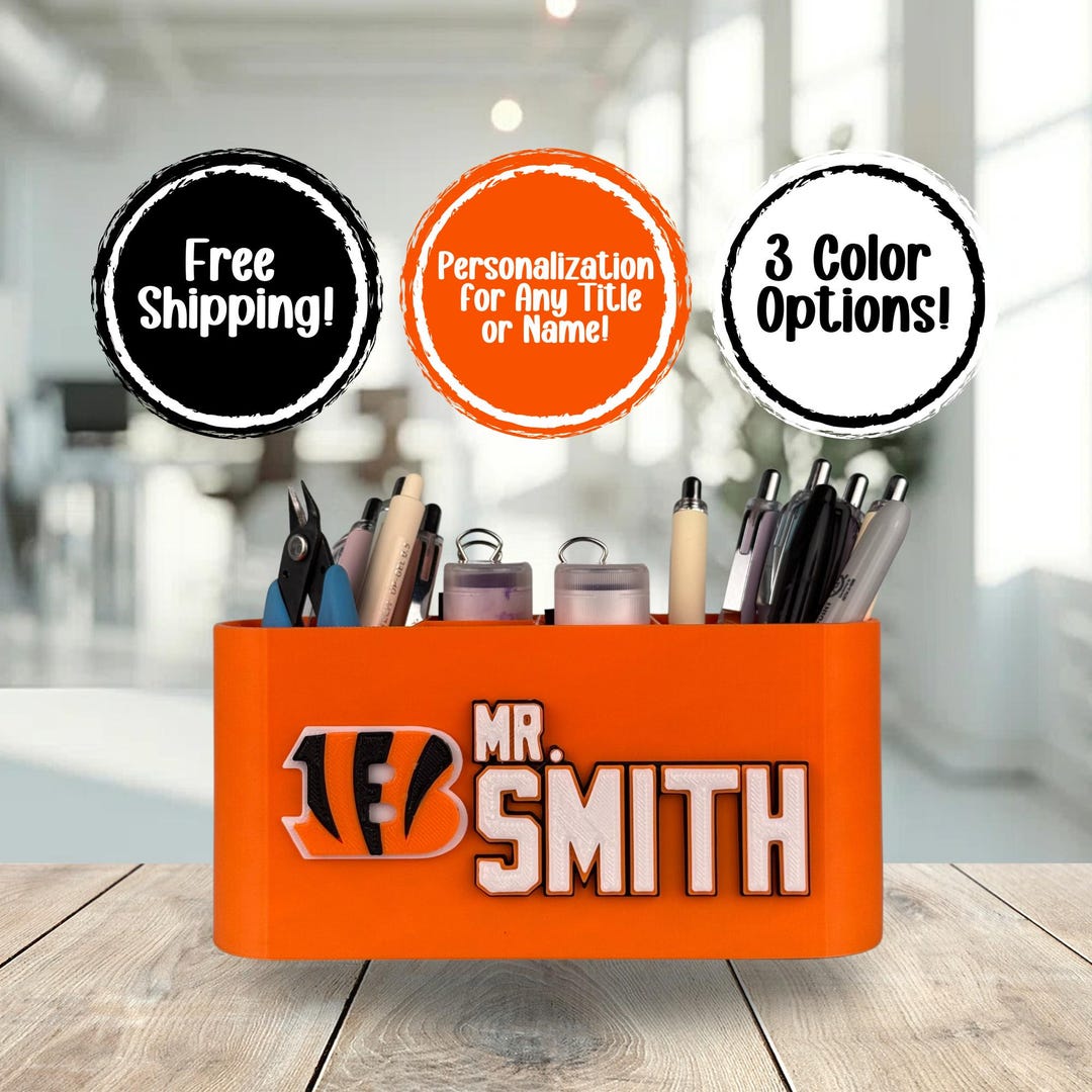 Personalized Cincinnati Bengals Desk Organizer, Bengals Gift ...