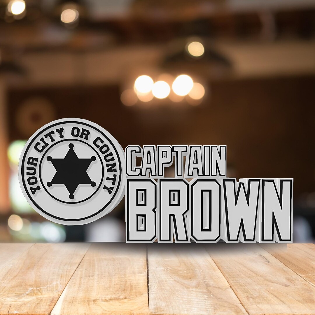 Personalized Captain Desk Name Plate, Police Officer Desk Name Plate ...