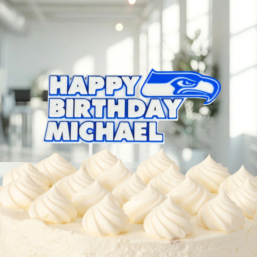 Personalized Seattle Seahawks Birthday Cake Topper, Seahawks Cake ...