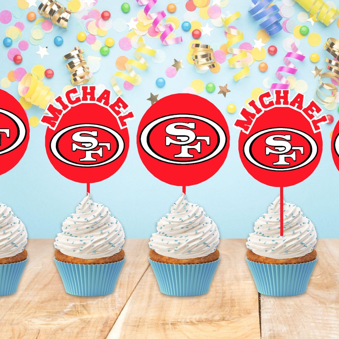 49ers Cupcake Topper, Custom 49ers Cupcake Topper, Football Cupcake ...