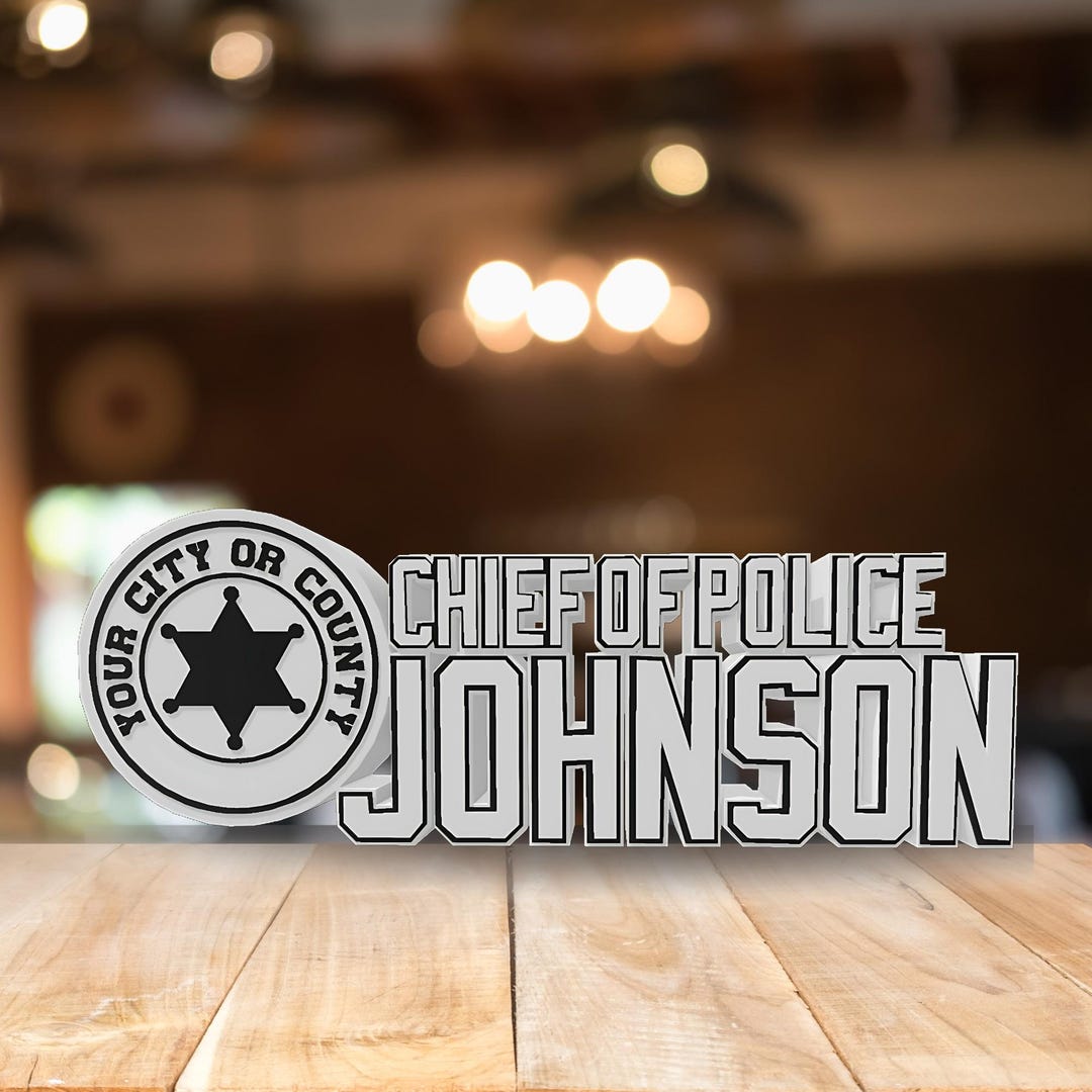 Personalized Chief of Police Desk Name Plate, Custom Desk Name Plate ...