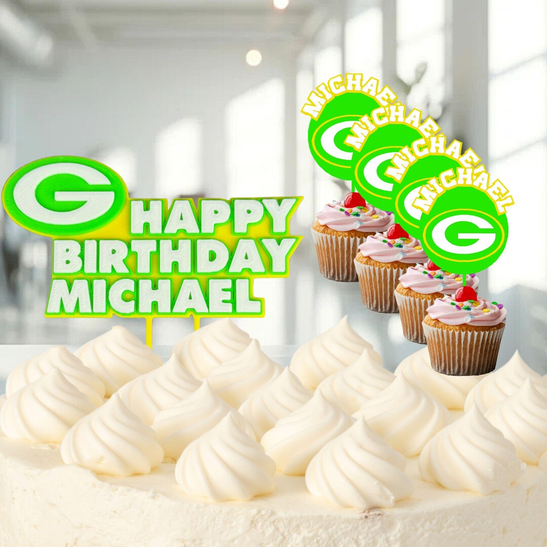 Personalized Green Bay Packers Birthday Cake Topper, Packers Cake ...