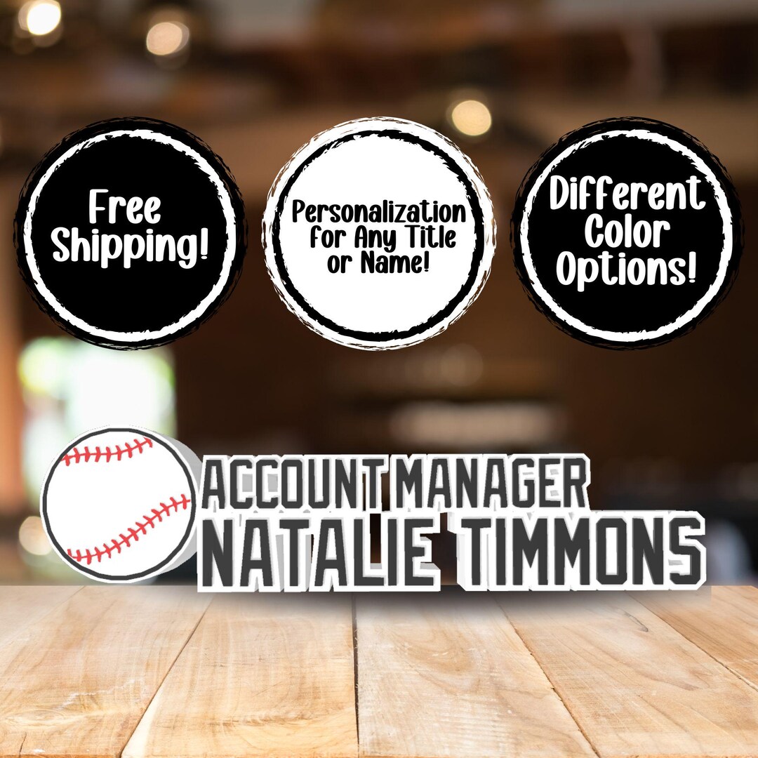 Personalize Baseball Desk Name Plate Baseball Desk Name Plate Office ...