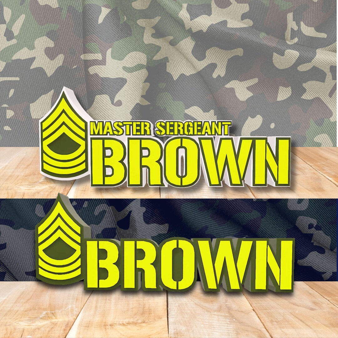 Personalized ARMY Master Sergeant Desk Name Plate, Master Sergeant Gift ...