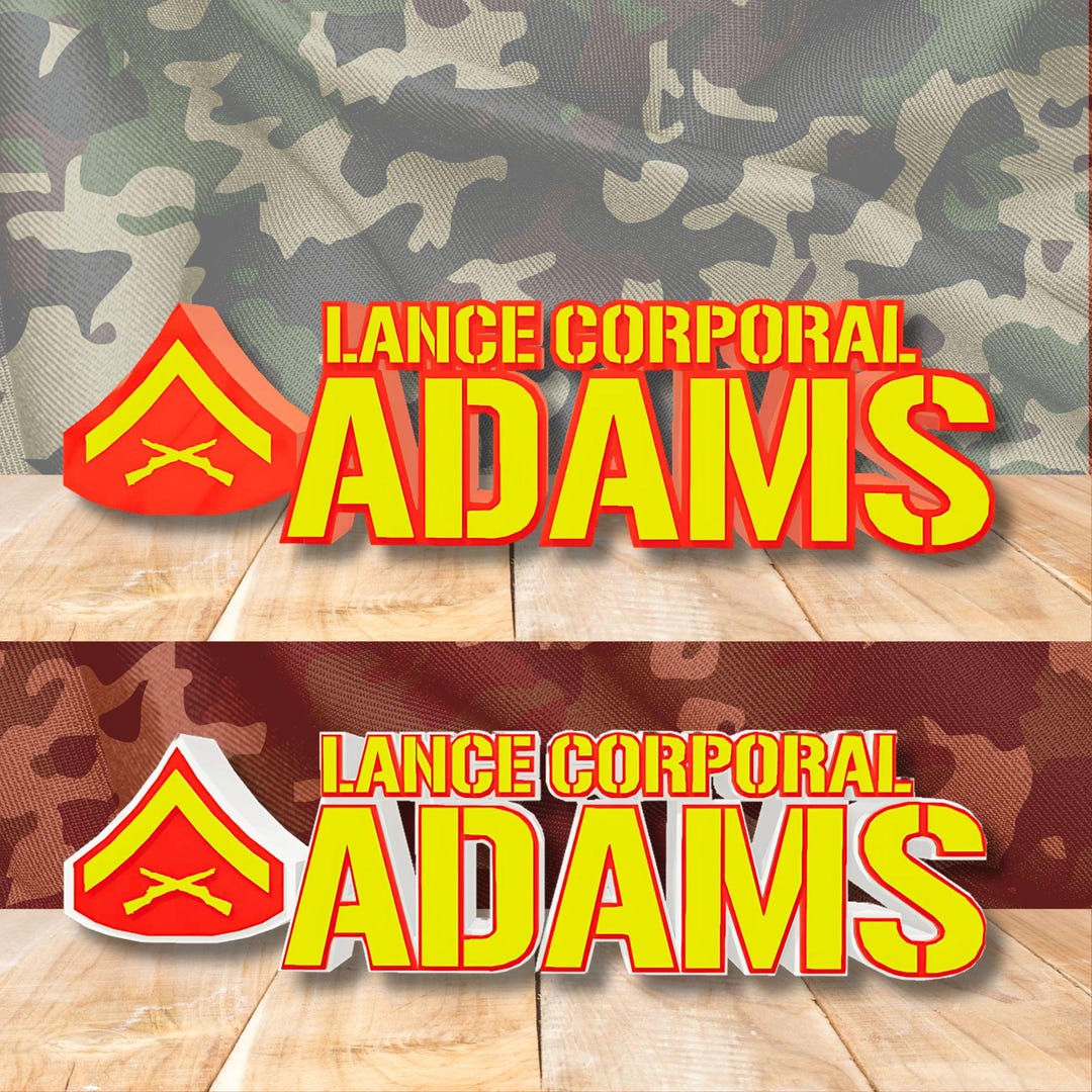 Personalized USMC Lance Corporal Desk Name Plate, Lance Corporal Gift ...