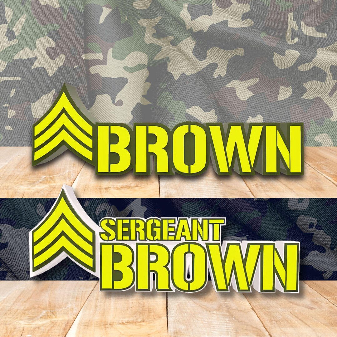 Personalized ARMY Sergeant Desk Name Plate, Sergeant Gift, SGT Gift ...