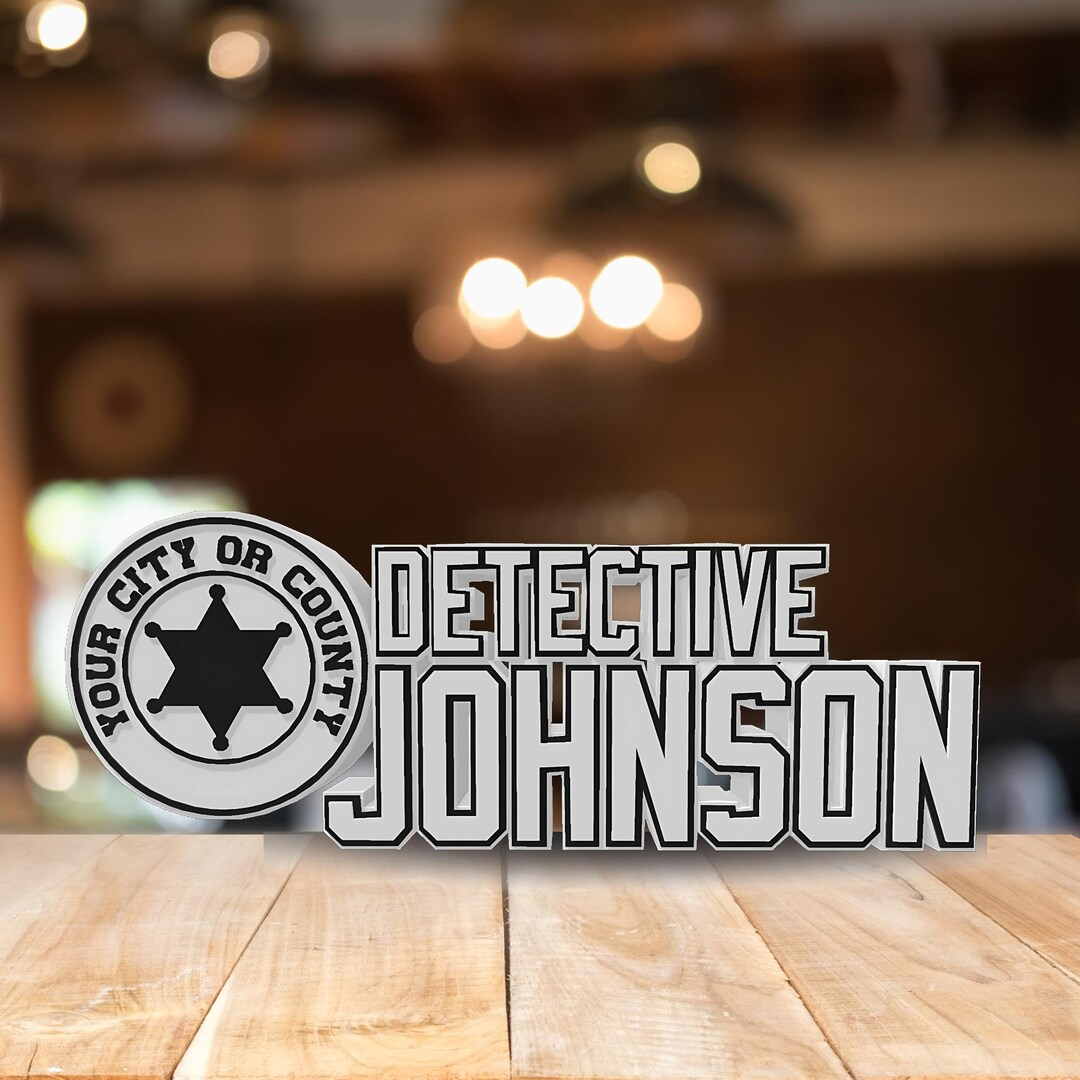 Personalized Detective Desk Name Plate, Custom Police Desk Name Plate ...