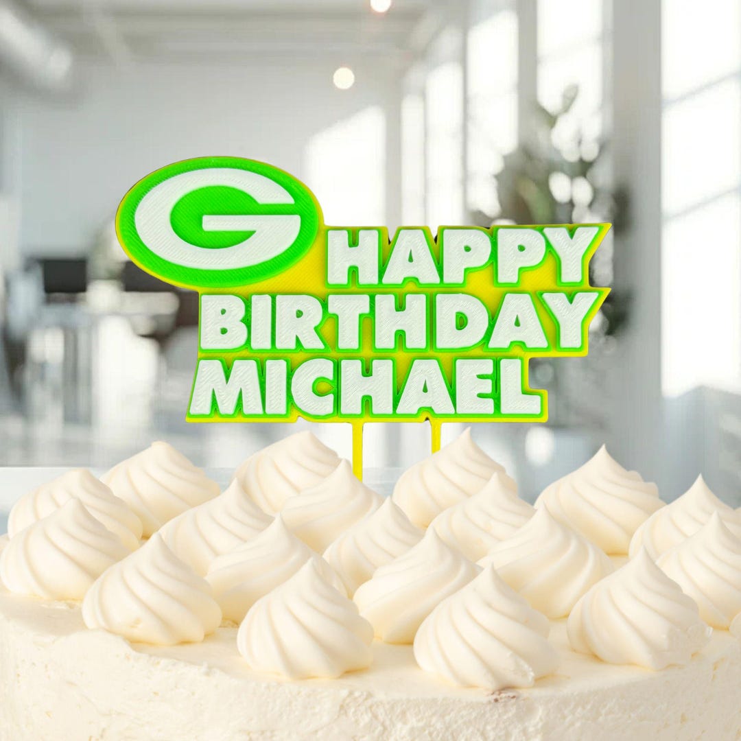 Personalized Green Bay Packers Birthday Cake Topper, Packers Cake ...