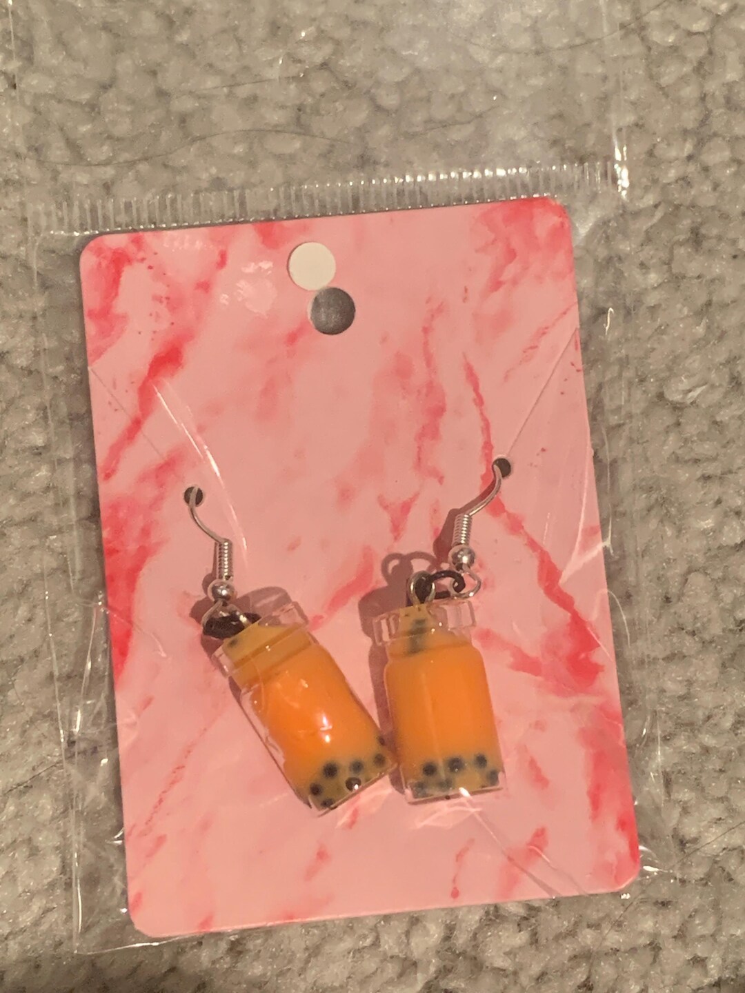 Hypoallergenic Yellow Resin Boba Tea Earrings - Etsy