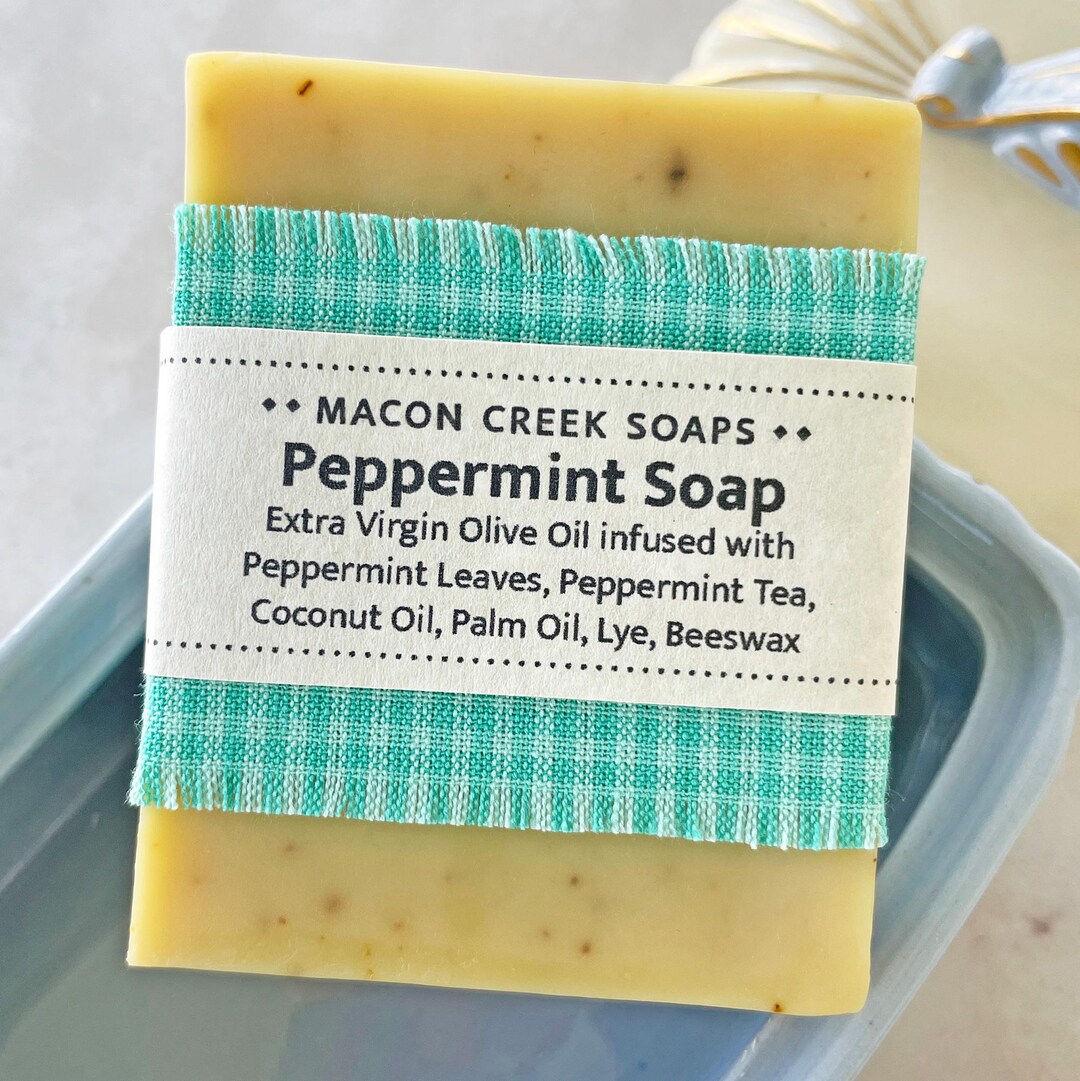 Handmade Peppermint Olive Oil Soap: Naturally Scented, Dye-free - Etsy