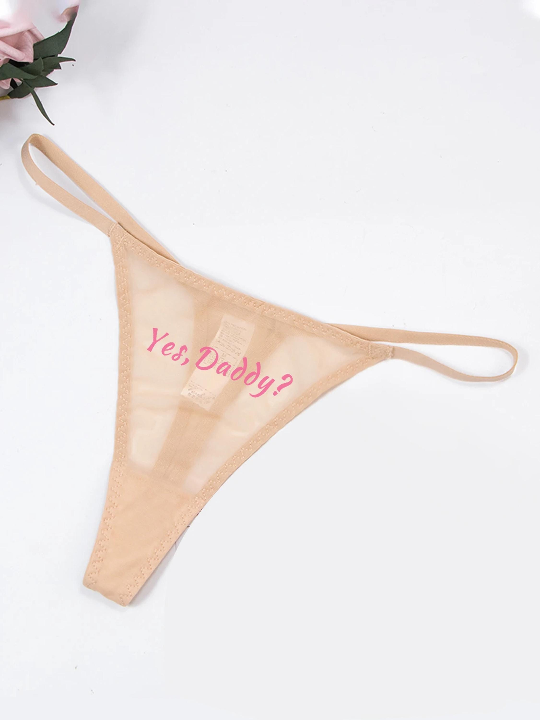 Yes Daddy Thong See Through Sexy G String Mesh Valentines T