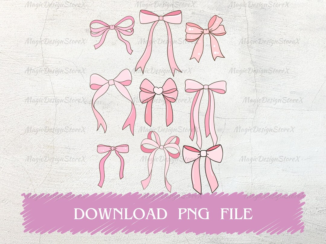 Pink Coquette Bows Png, Pink Bow Clipart, Pink Watercolor Bow Graphics ...