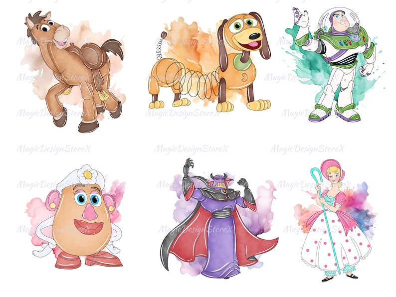 Watercolor Toy Story Characters Digital Print , Toy Story Watercolor ...