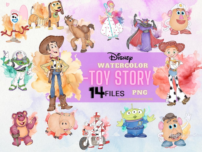 Watercolor Toy Story Characters Digital Print , Toy Story Watercolor ...
