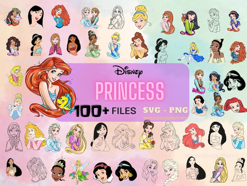 Paquete SVG de princesa, descarga digital de princesa, imagen digital ...
