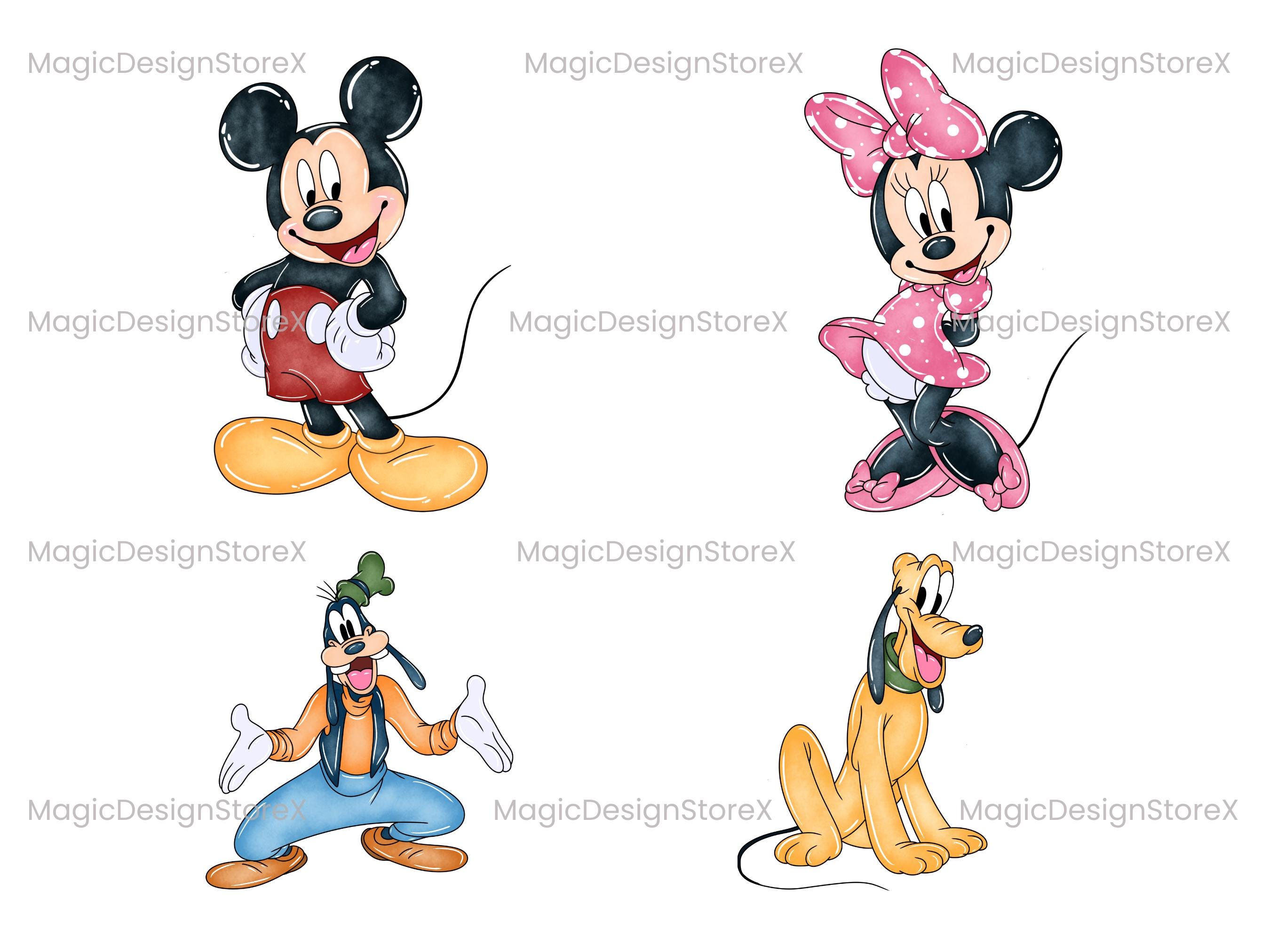 Cartoon Mouse and Friends Watercolor Print PNG , Digital Download Art ...