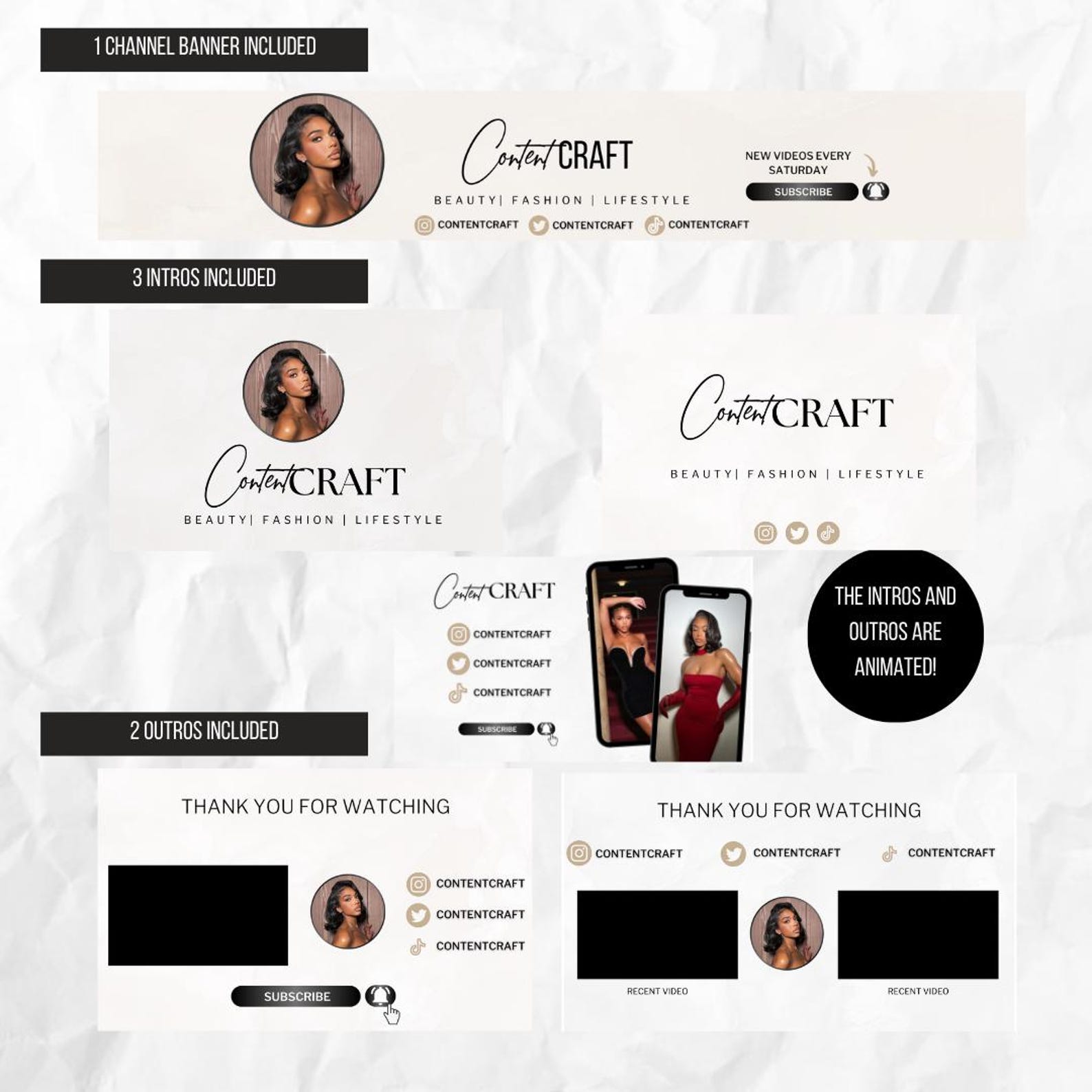 Youtube Branding Kit - Youtube Banner, Intro and Outro Designs ...