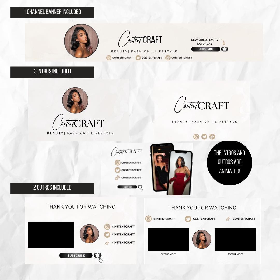 Youtube Branding Kit - Youtube Banner, Intro and Outro Designs ...