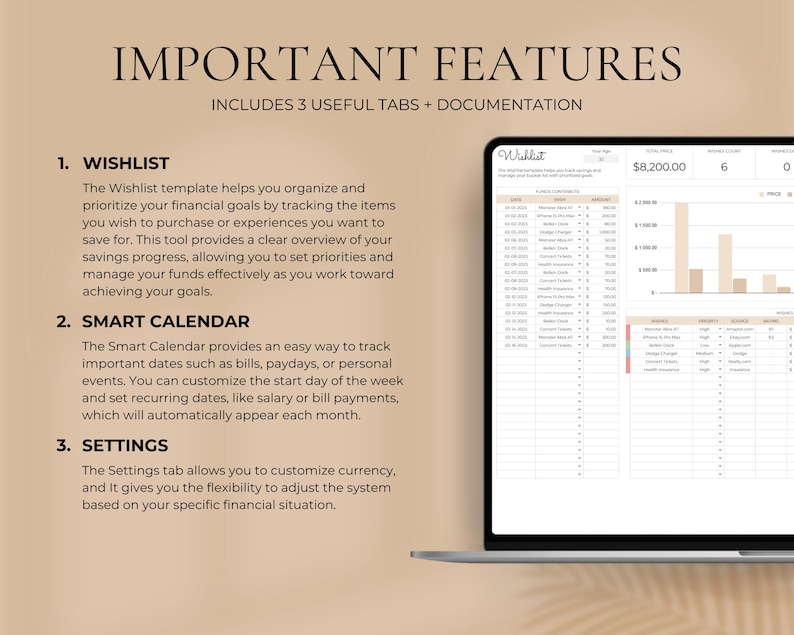 Wishlist Tracker Google Sheets | Savings Goal Planner | Bucket List ...