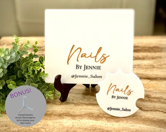 Personalized Acrylic Nailfie Set | Nail Tech Photo Prop | Nail Pictures ...